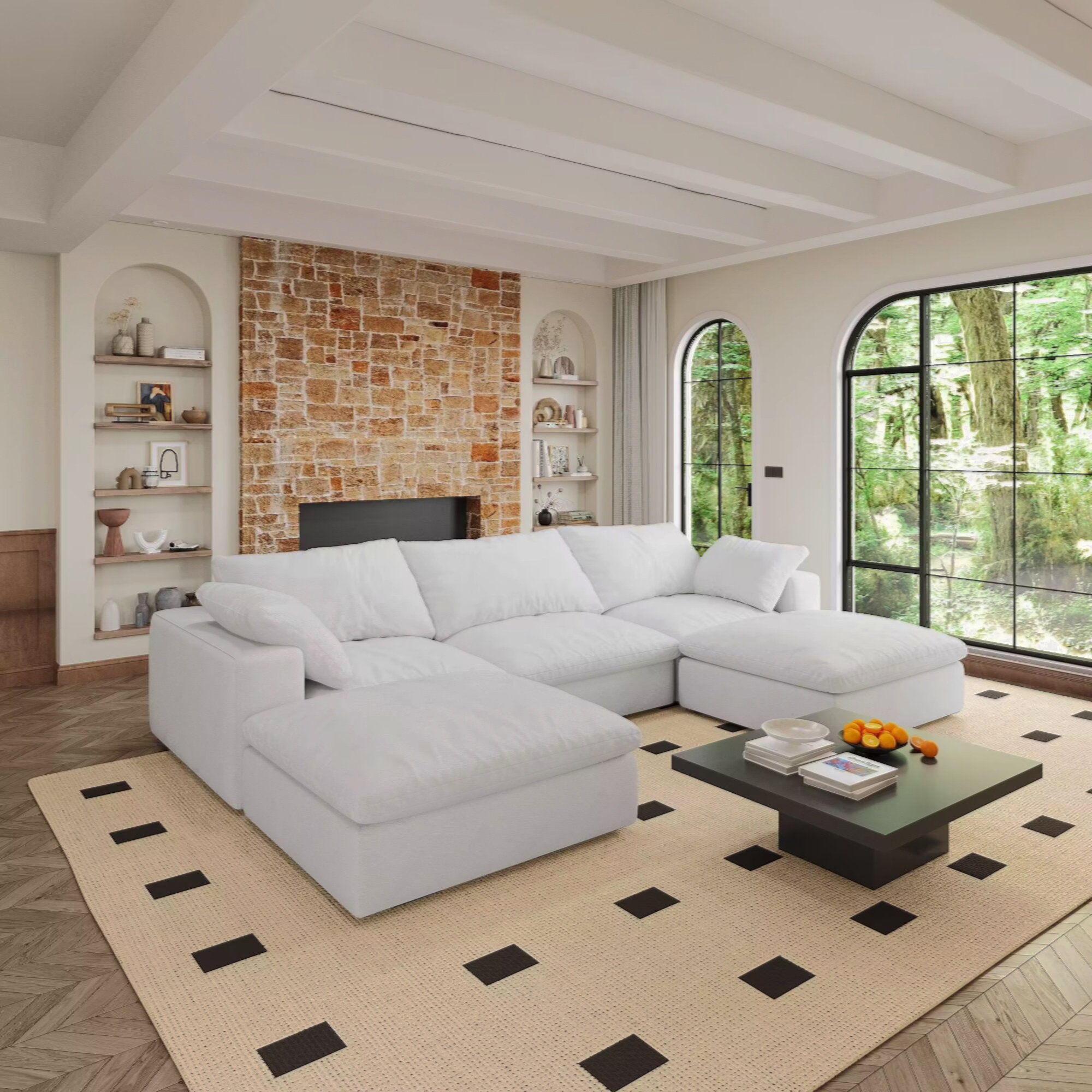 Latitude Run® Binisha Cloud Modular Sectional Sofa with 3 Seaters and 2 ...