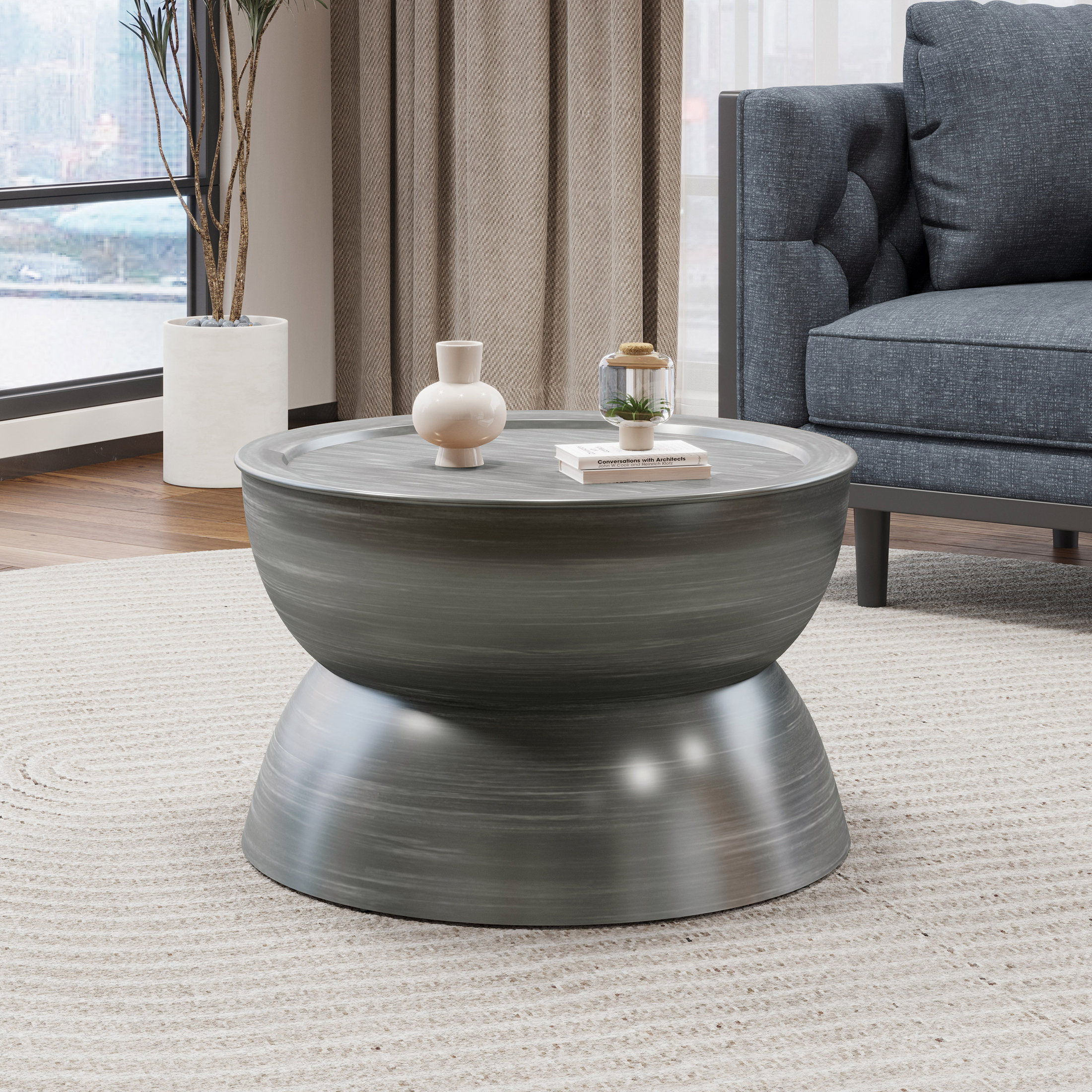 Ivy Bronx METAL HAMMERED COFFEE TABLE - Wayfair Canada