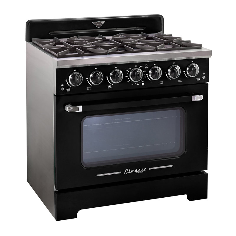 Unique Classic Retro 36" 6-Burner 5.2 cu. ft. Freestanding Gas Range ...