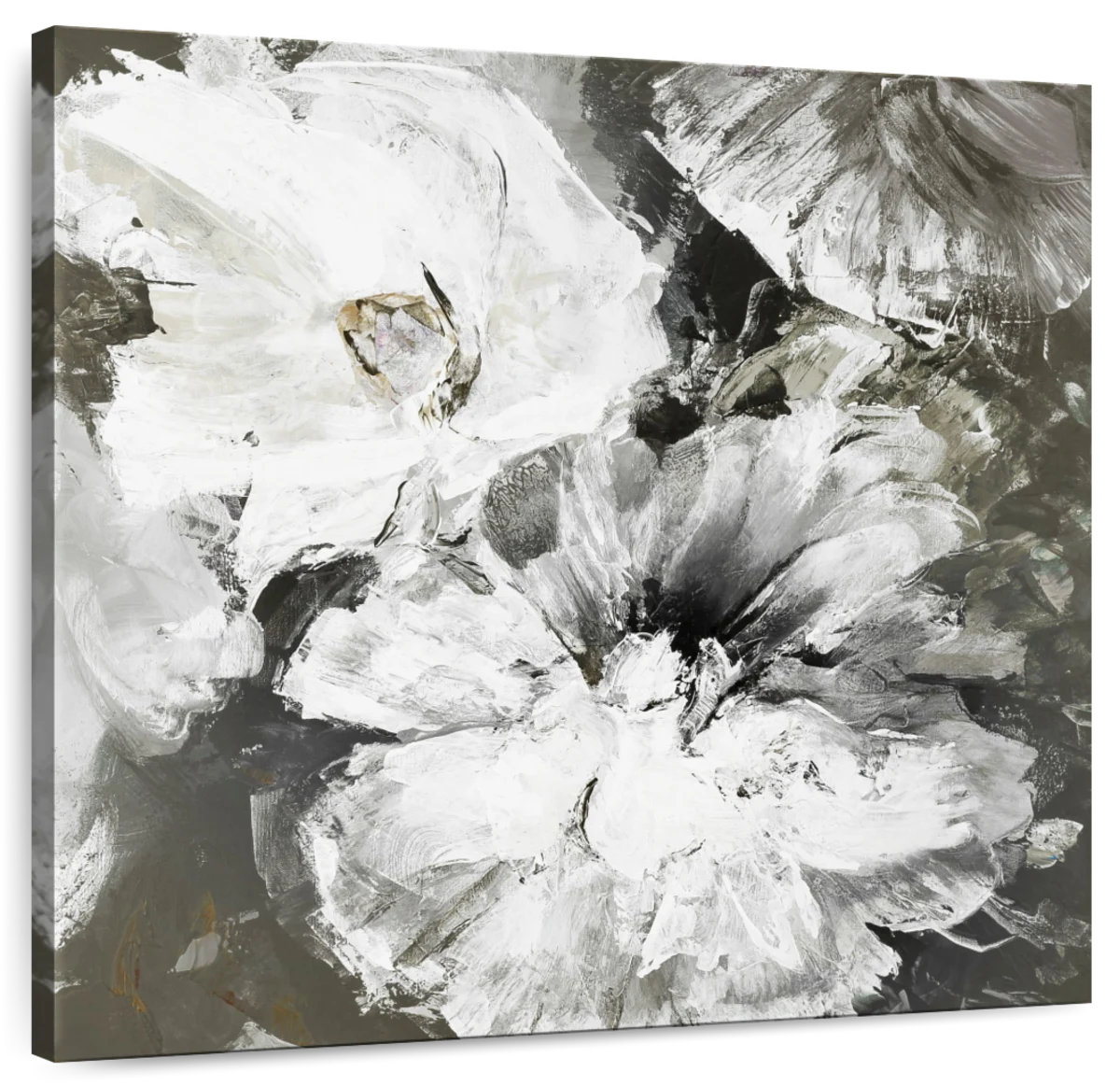 Wade Logan® Avery White And Gray Flowers | Wayfair