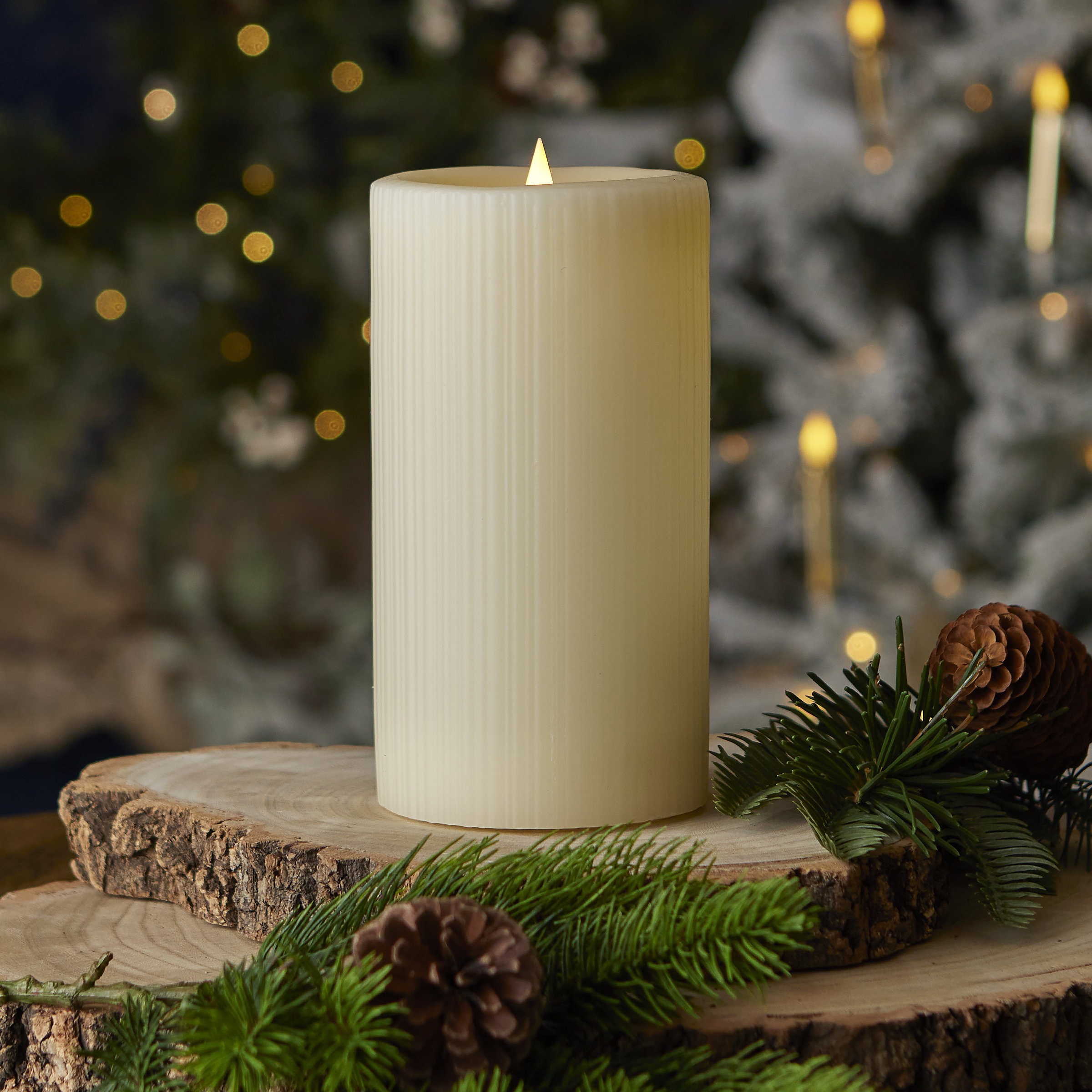 The Party Aisle™ Fine Ribbed Motion Flameless Candle | Wayfair