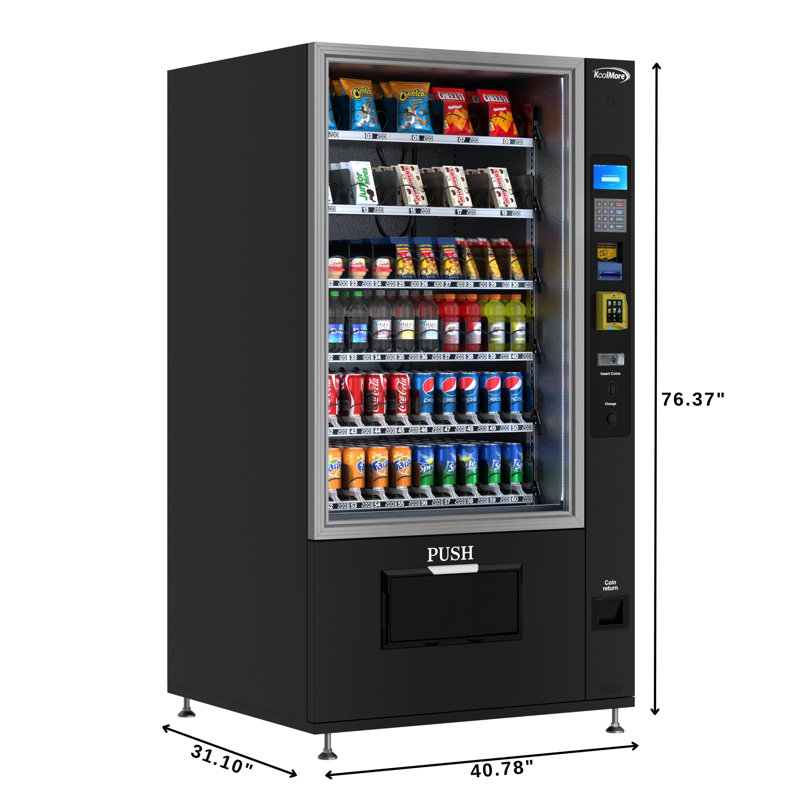 KoolMore Refrigerated Snack Vending Machine with 60 Slots, Bill ...