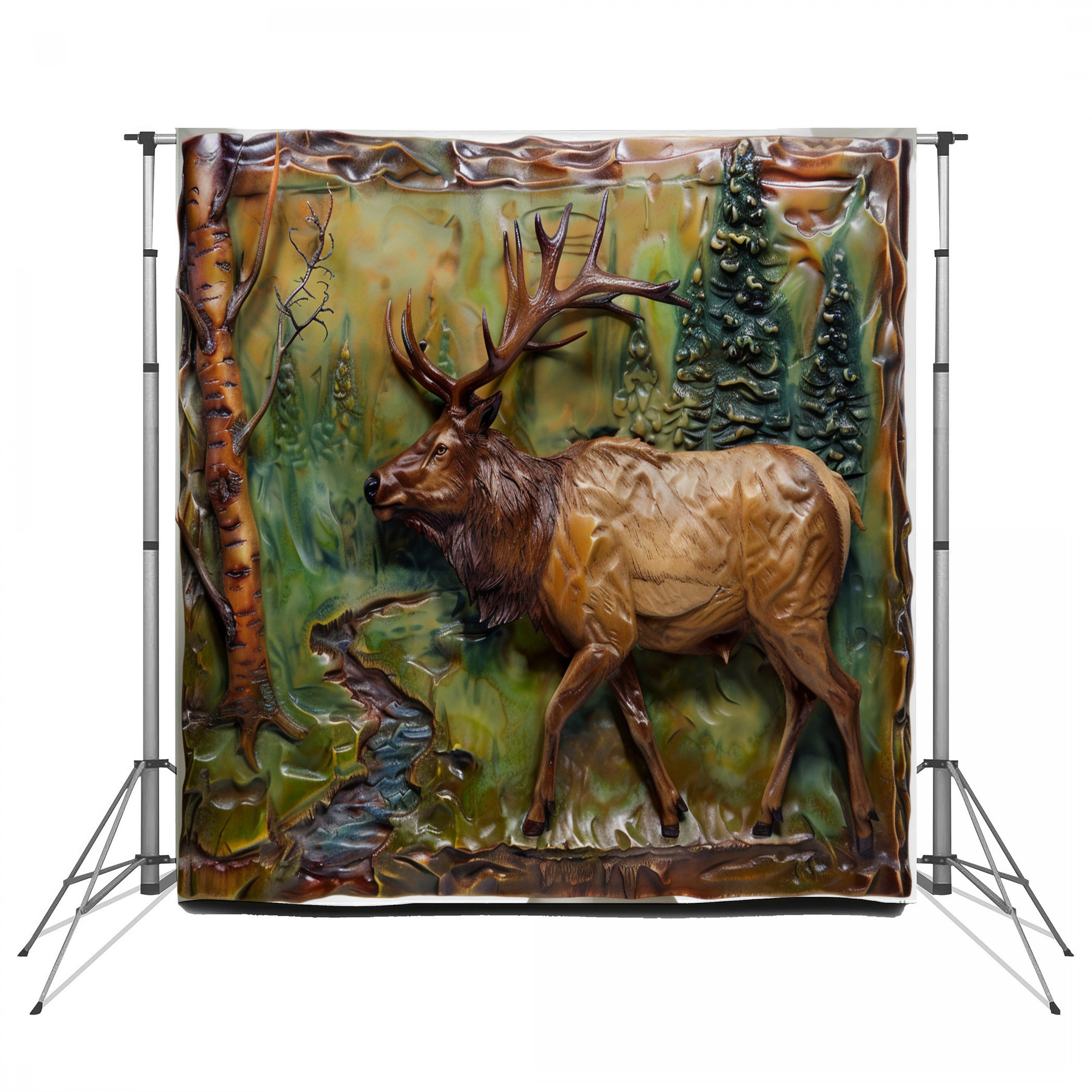VisionDecor Elk tile Backdrop Wildlife Large Artisanal Photo Backdrop ...