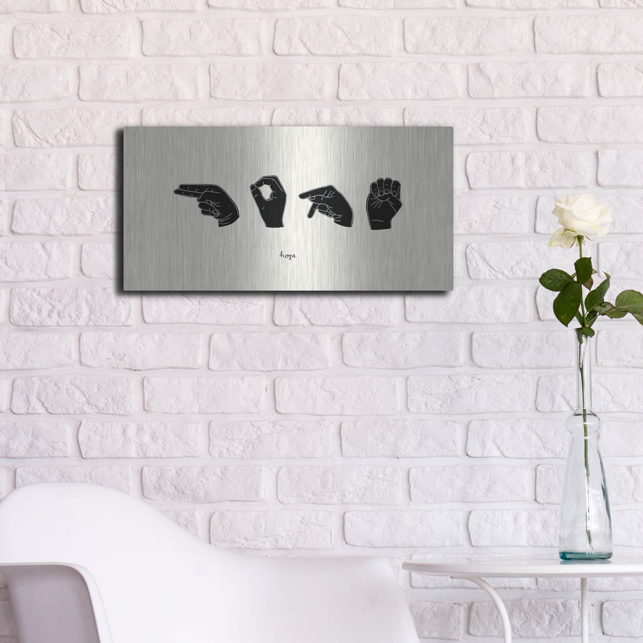 Latitude Run® 'Sign Language 2' by Emma Scarvey Metal Wall Art | Wayfair