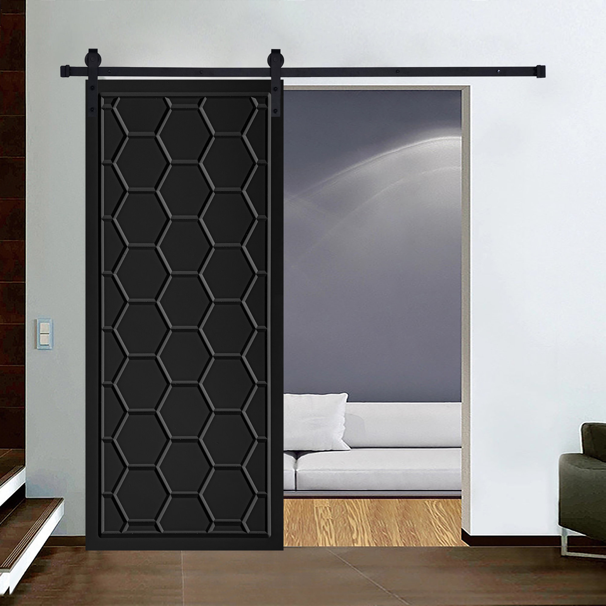 Daowoo Solid Wood Barn Doors with Installation Hardware Kit Barn Door ...