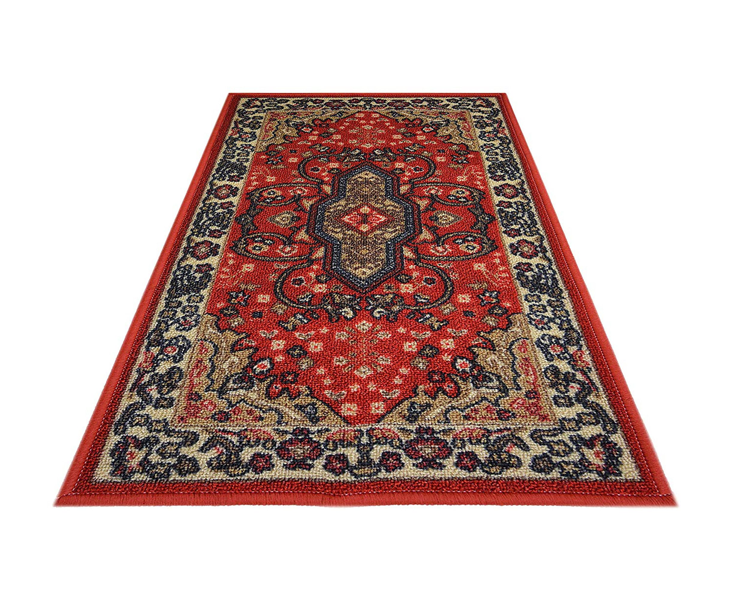 World Menagerie Persian Isfahan Red Low Pile Rug & Reviews | Wayfair