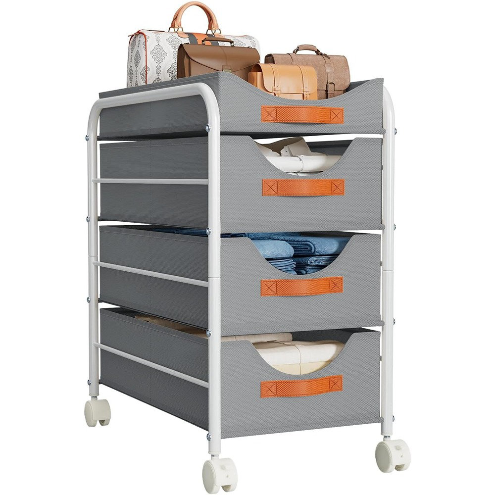 Ebern Designs Clothes Drawer 4 Tier - Fabric Closet Drawer System ...