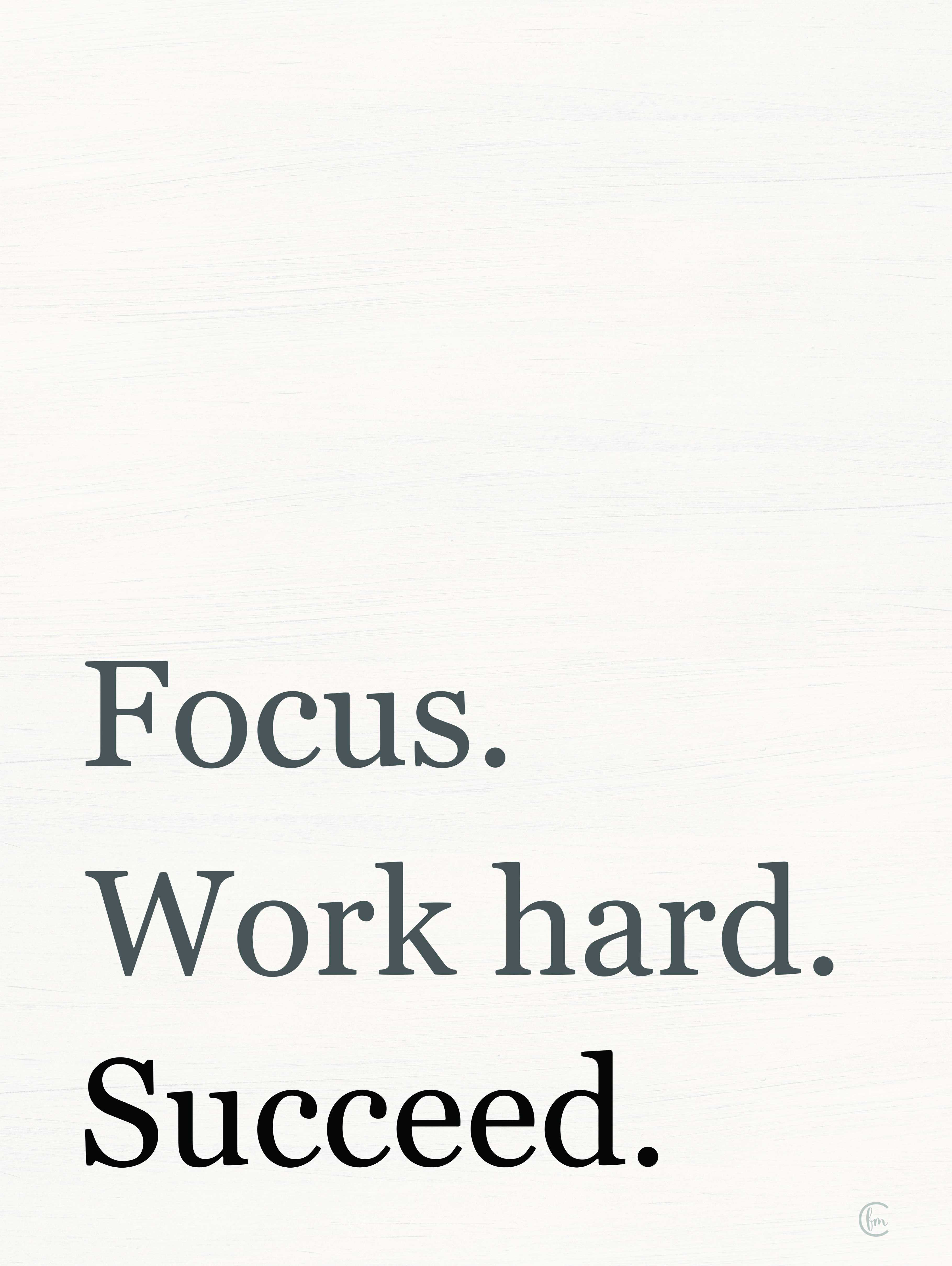 Trinx Focus, Work Hard, Succeed - Wrapped Canvas Print | Wayfair