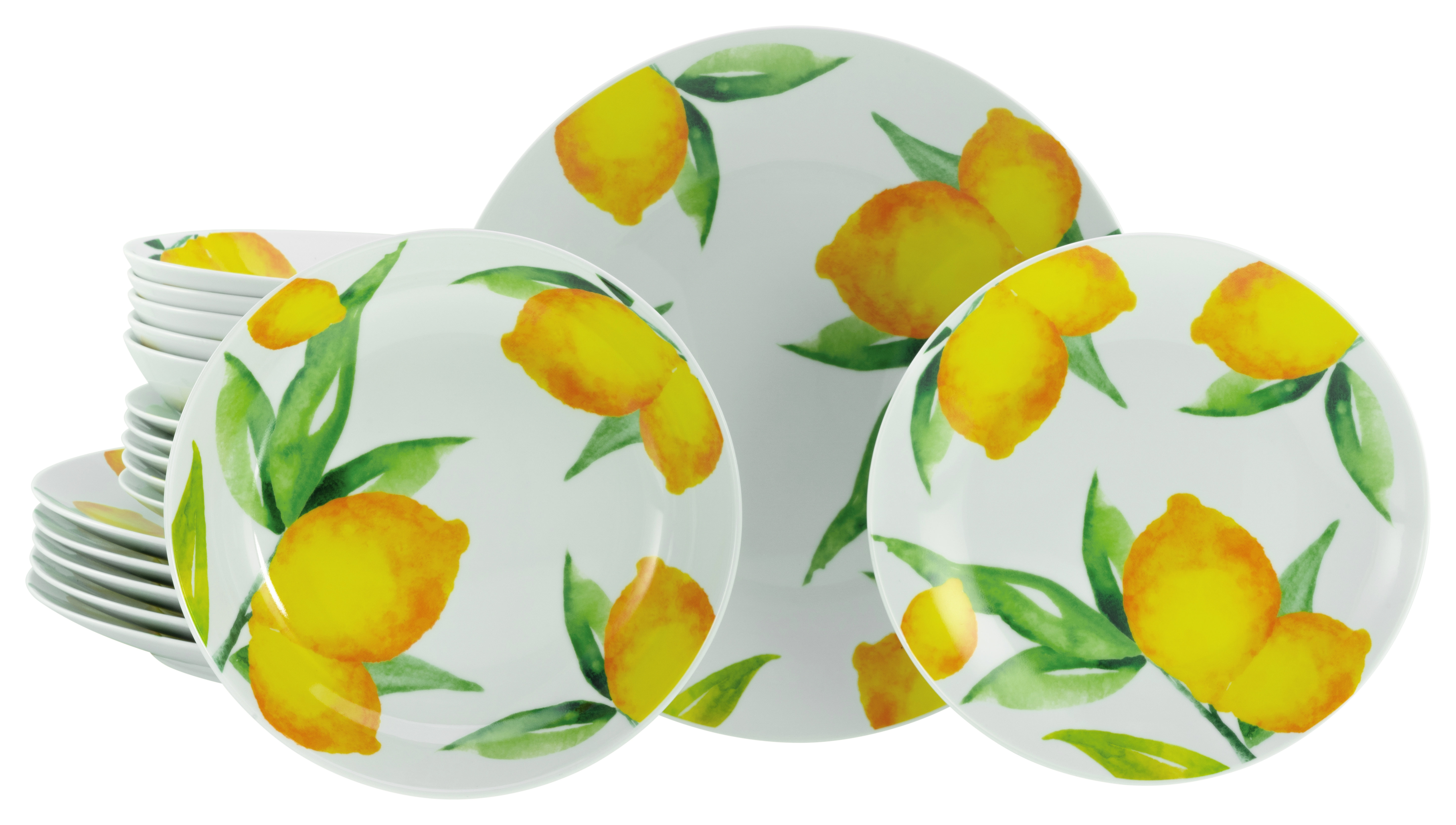 Creatable Luna Limoncello, 18 Piece Porcelain Plate Set | Wayfair.co.uk