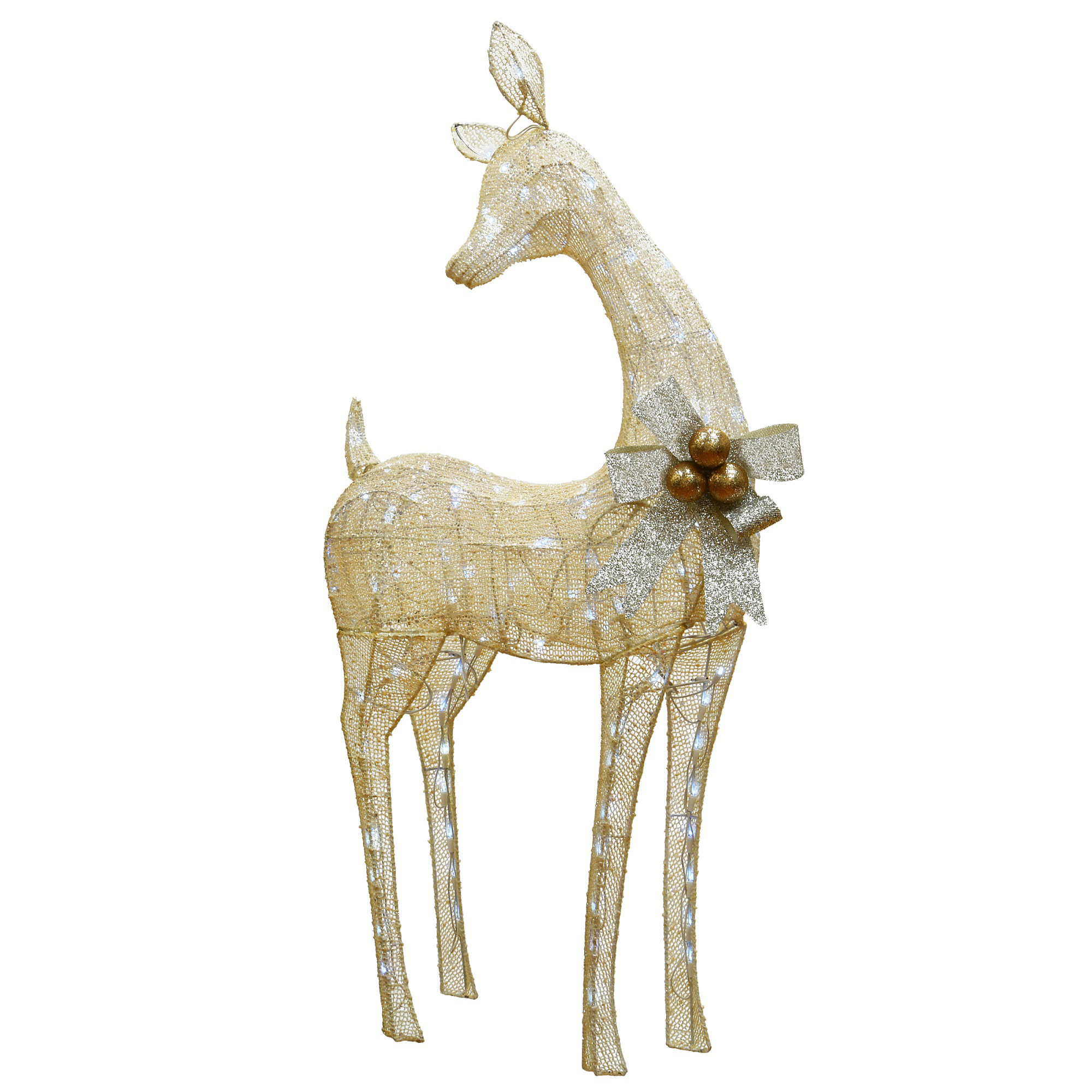 The Holiday Aisle® 52" Pre-Lit Glittered Doe & Reviews | Wayfair