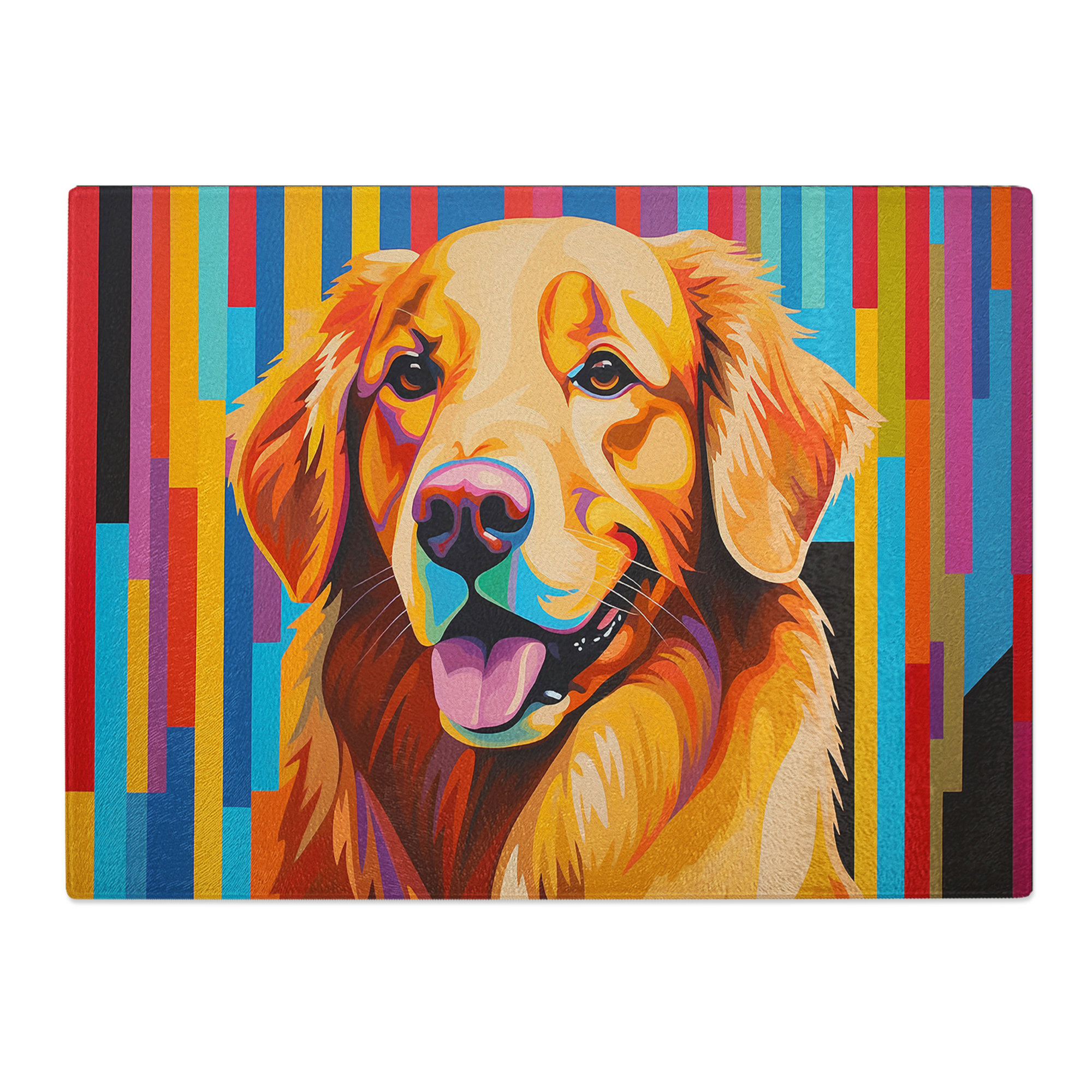 George Oliver Golden Retriever Op Art Glass Chopping Board | Wayfair.co.uk
