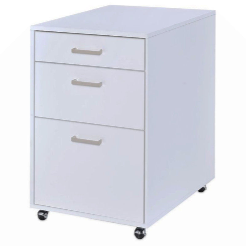 Hokku Designs File Cabinet In High Gloss & Chrome 92454 | Wayfair