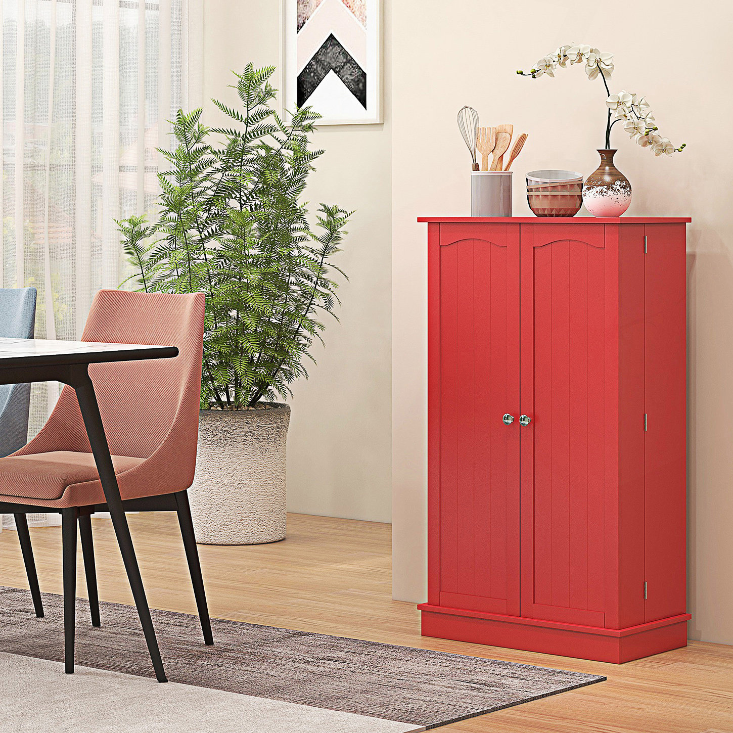 17 Stories Accent Cabinet, Kitchen Pantry Storage Cabinet, Freestanding ...