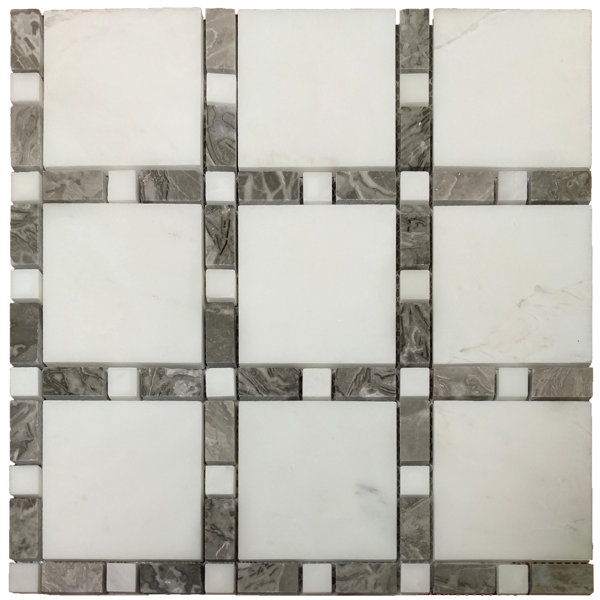 Mango Tile Island 12" x 12" Marble Grid Mosaic Wall & Floor Tile | Perigold