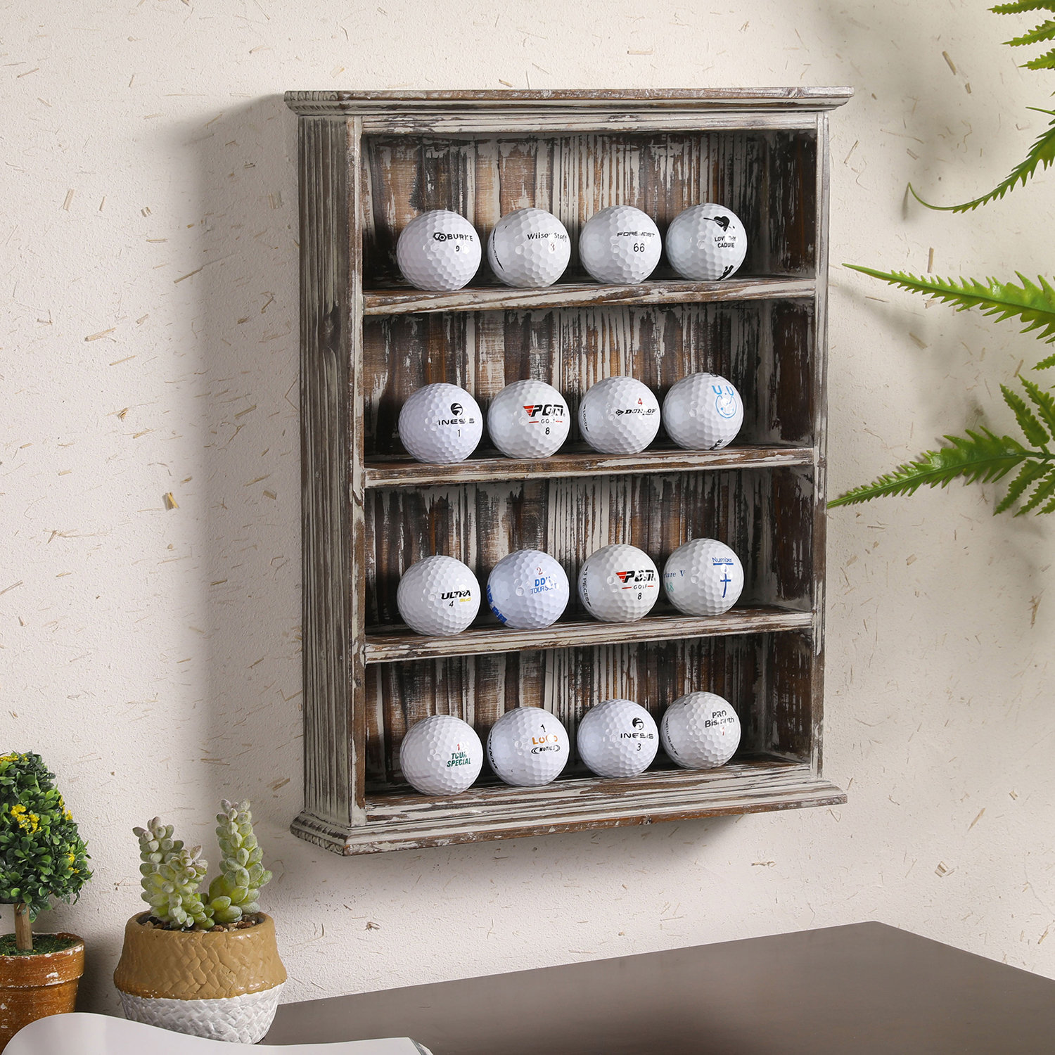 MyGift 4 Tier Wood Golf Ball Display Case | Wayfair