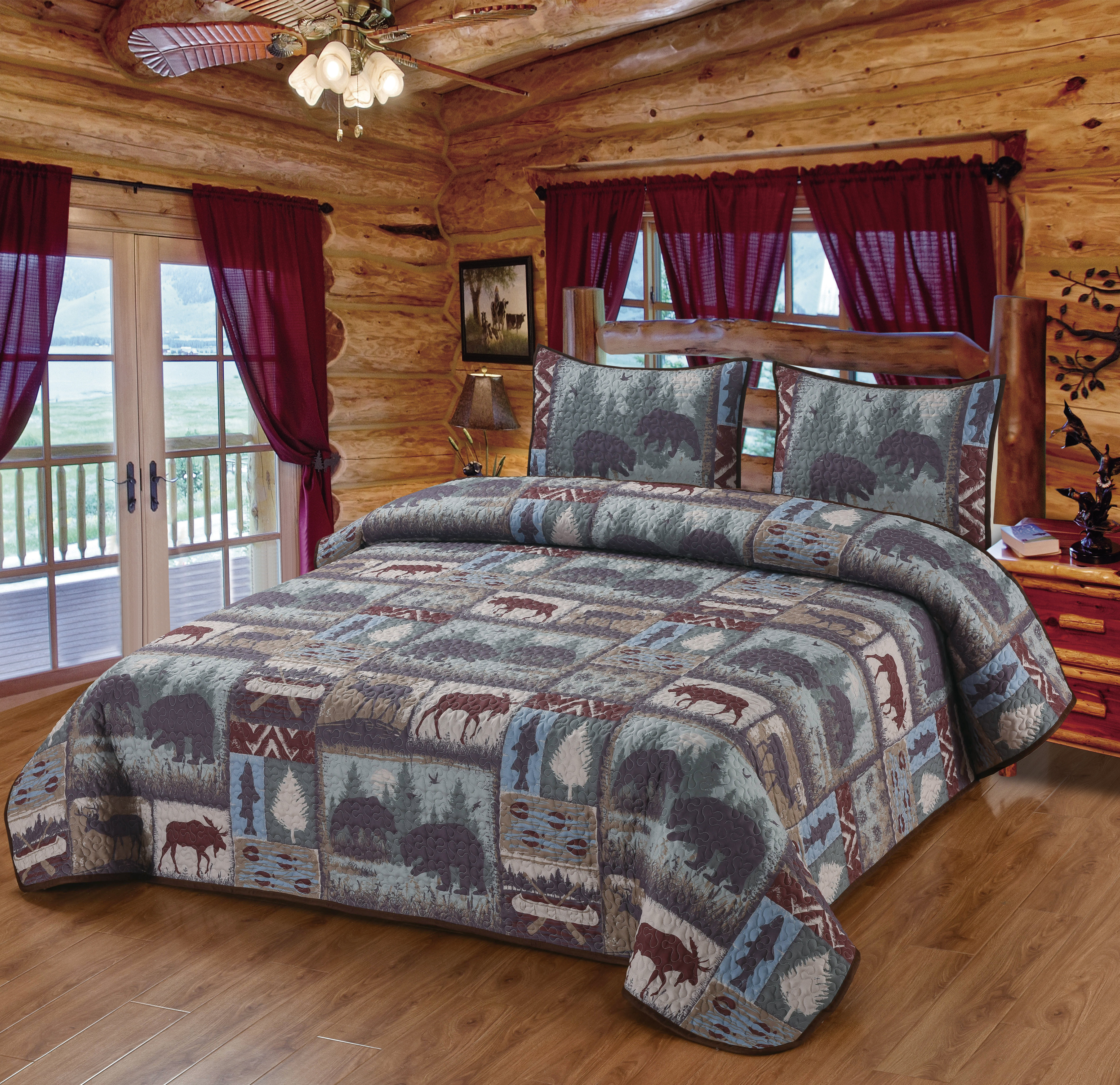 De Leon Collections It's a Wildlife Patchwork Woodland Animals Lake ...