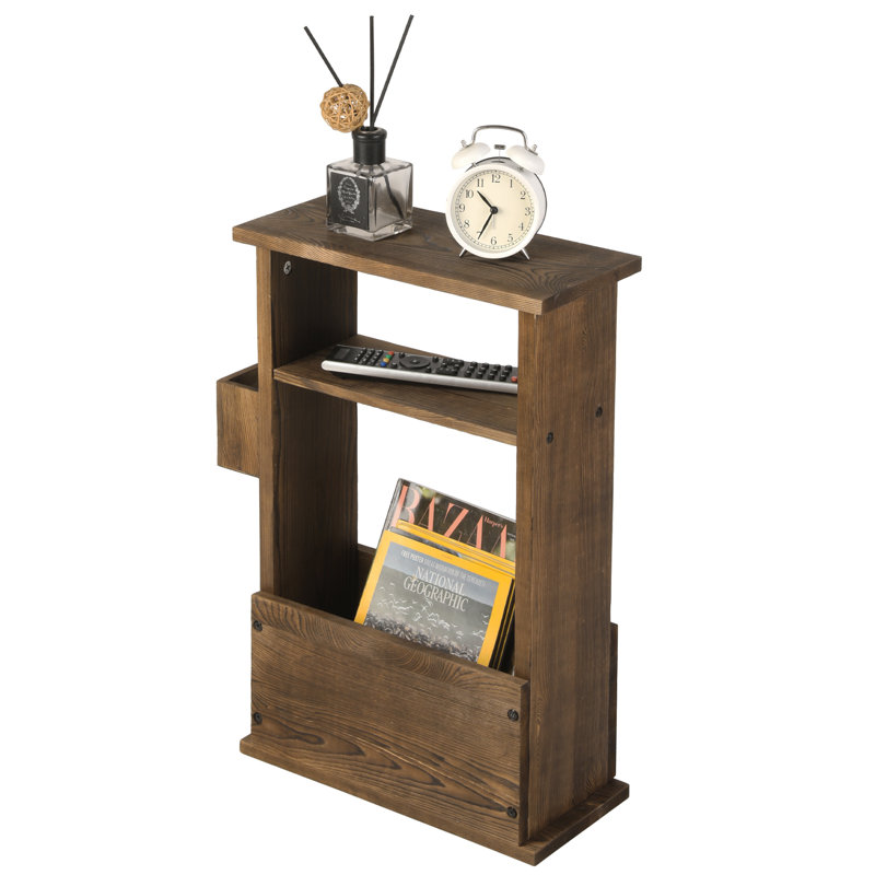 Millwood Pines Delya Solid Wood Rustic Narrow Magazine Rack - Wayfair ...