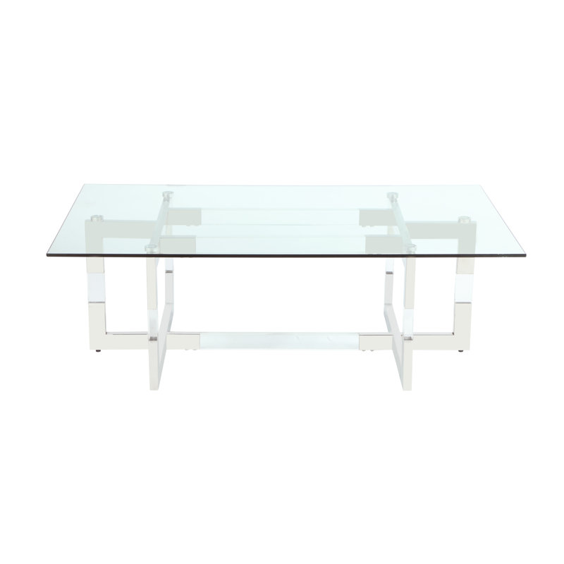 Chintaly Imports Yasmin Contemporary Glass Cocktail Table w/ Acrylic ...