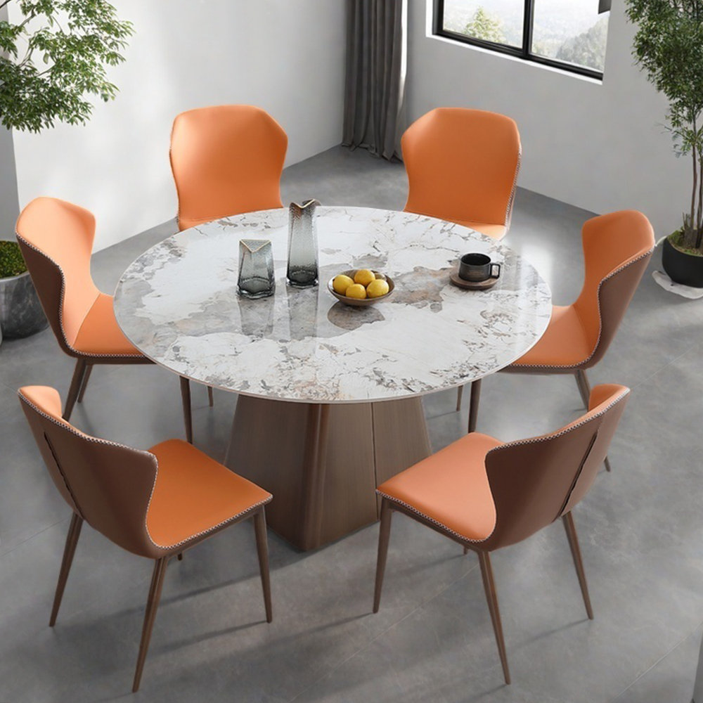 Elamer Italian style simple round dining table set | Wayfair