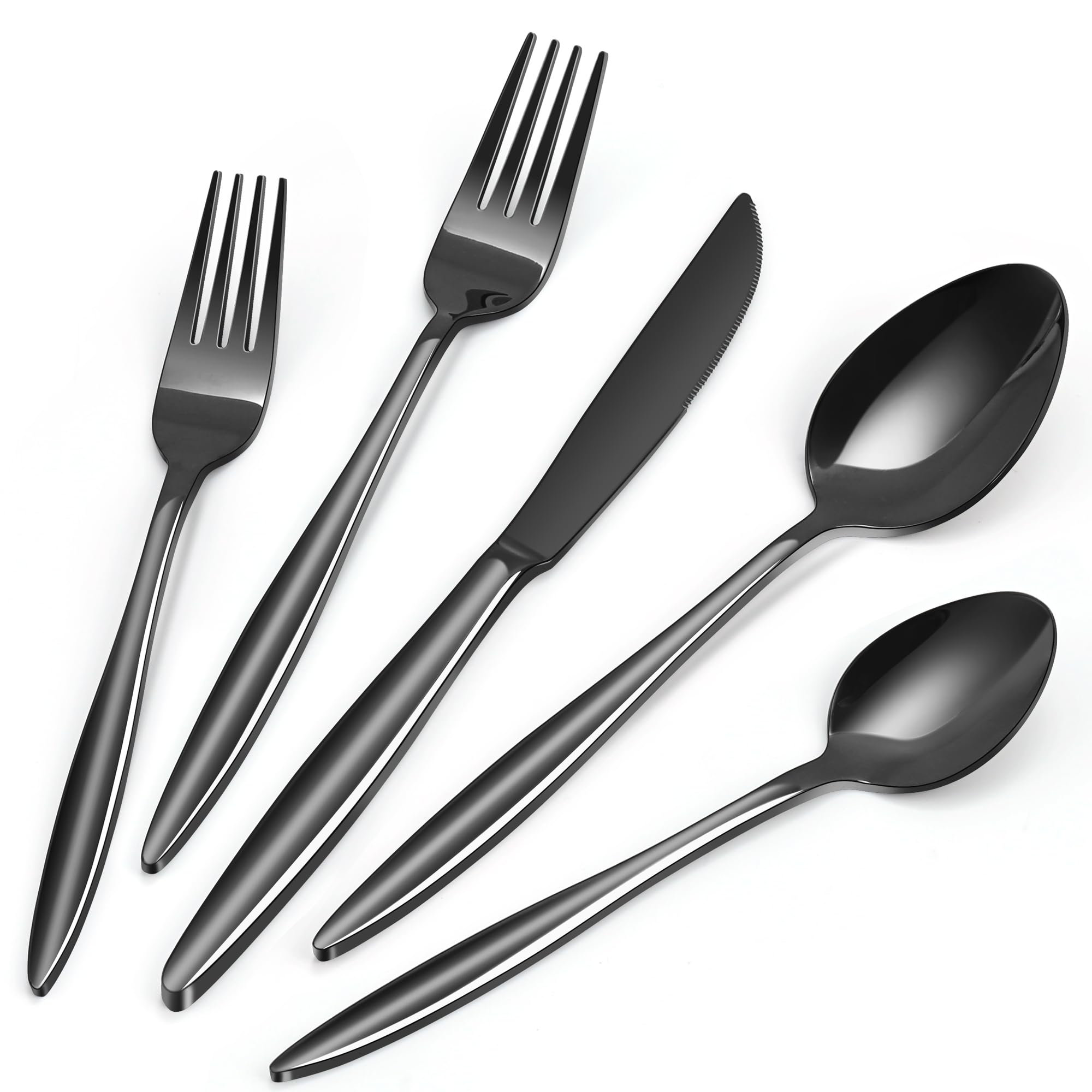 Latitude Run® 40-Piece Stainless Steel Silverware Set, Elegant, Durable ...