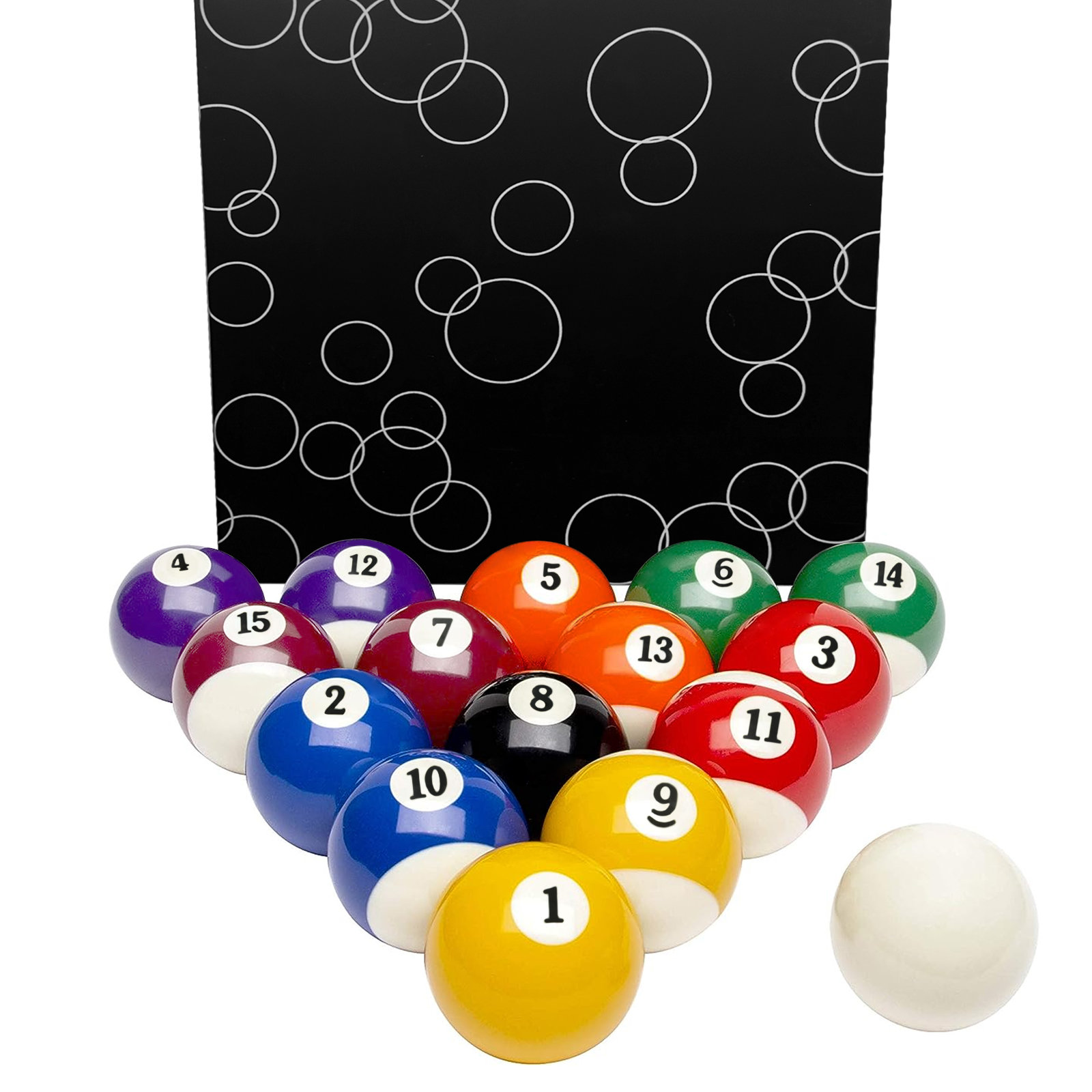Raychee Regulation Billiard Balls Pool Balls Billiards Set 2-1/4" 16 ...