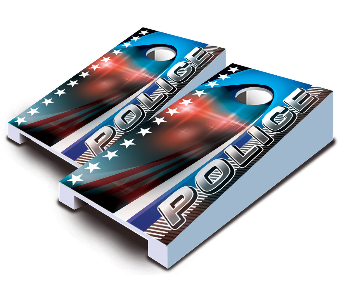 AJJ Cornhole 10 Piece Police Tabletop Cornhole Set with Bags | Wayfair