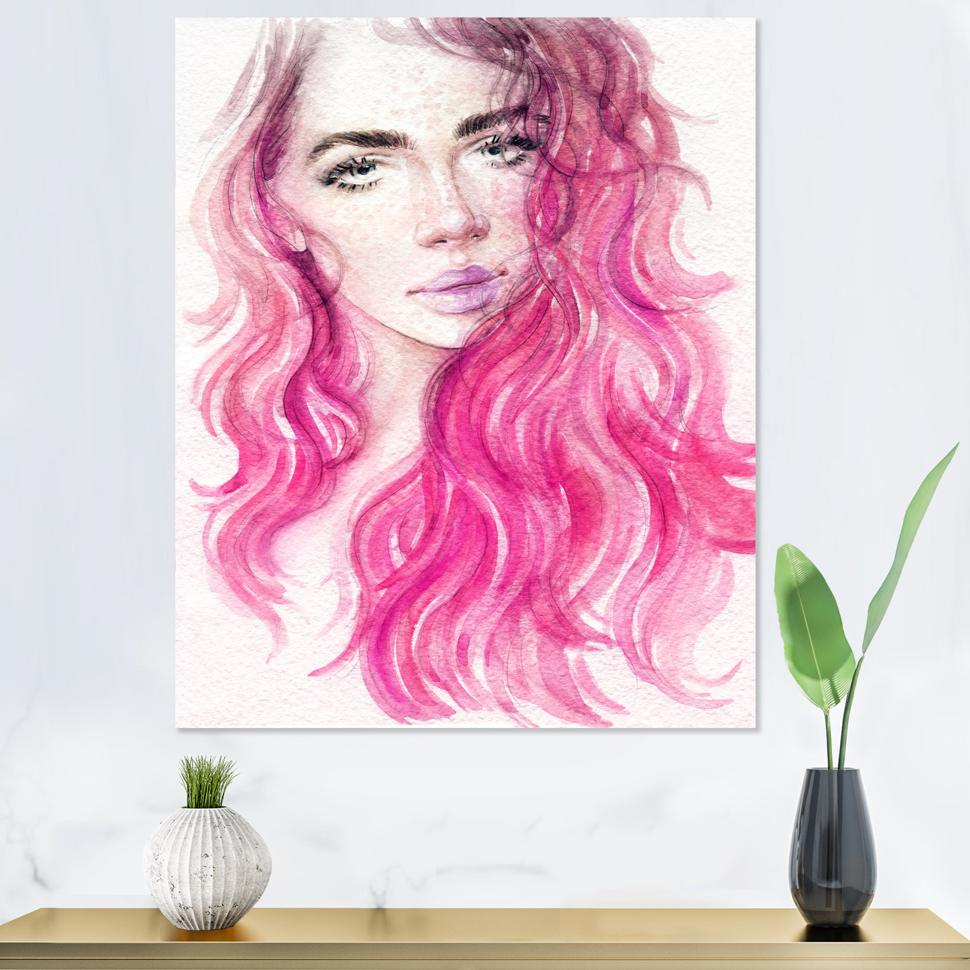 Mercer41 Pink Collage Portait Of A Fashionista II - Glam Canvas Art ...