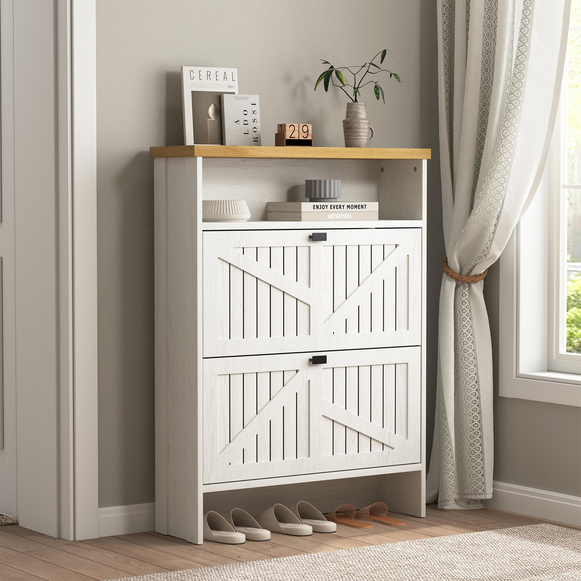 Lark Manor™ Modern Minimalist Design Storage Shoe Cabinet | Wayfair