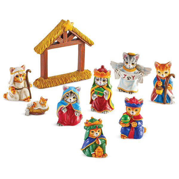 The Holiday Aisle® Cat Christmas Nativity Set & Reviews | Wayfair
