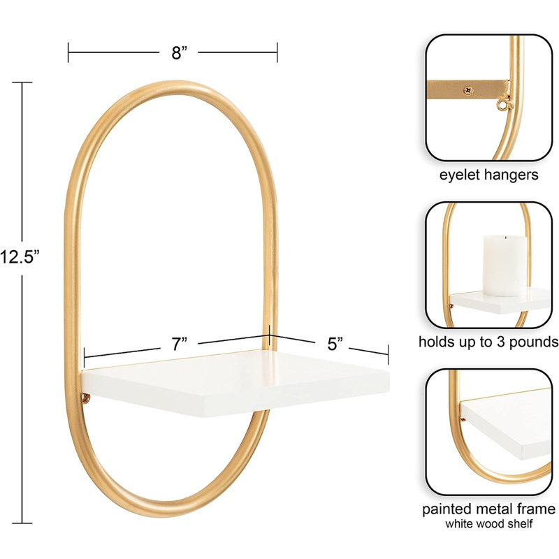 Everly Quinn Eyve 2 Piece Oval Floating Shelf | Wayfair
