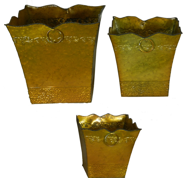 Fleur De Lis Living Bauer 3 - Piece Metal Pot Planter Set | Wayfair