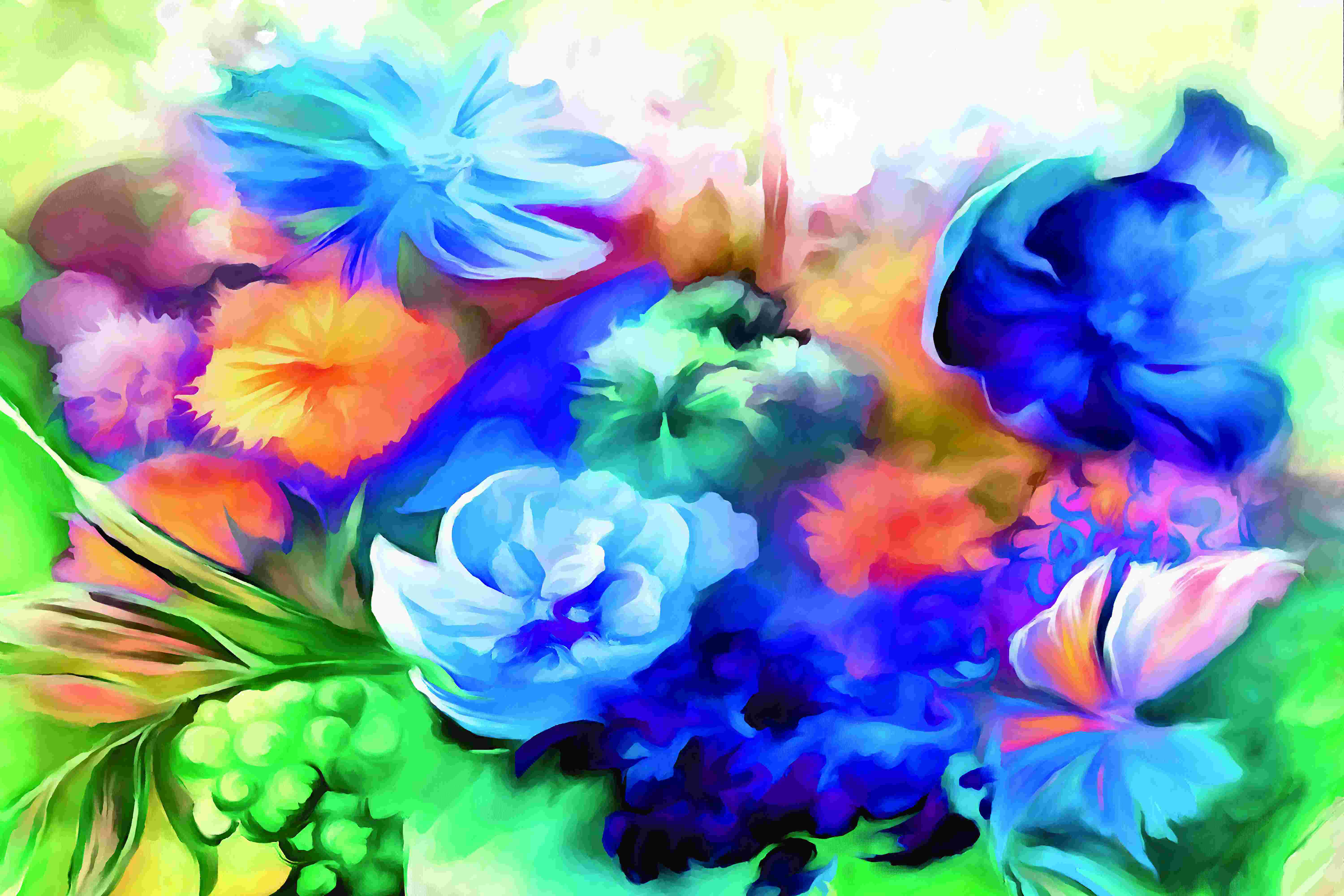 Winston Porter Bouquet Blue 2 - Wrapped Canvas Painting - Wayfair Canada