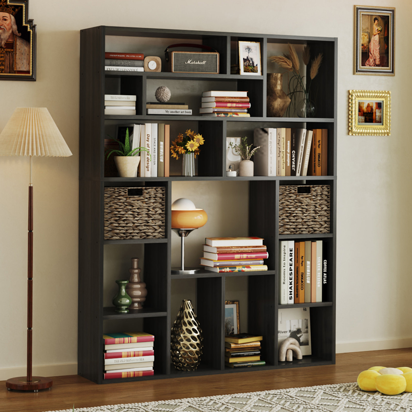 Latitude Run® 71" H Large Woodern Sturdy Bookshelf Bookcase, Thickened ...