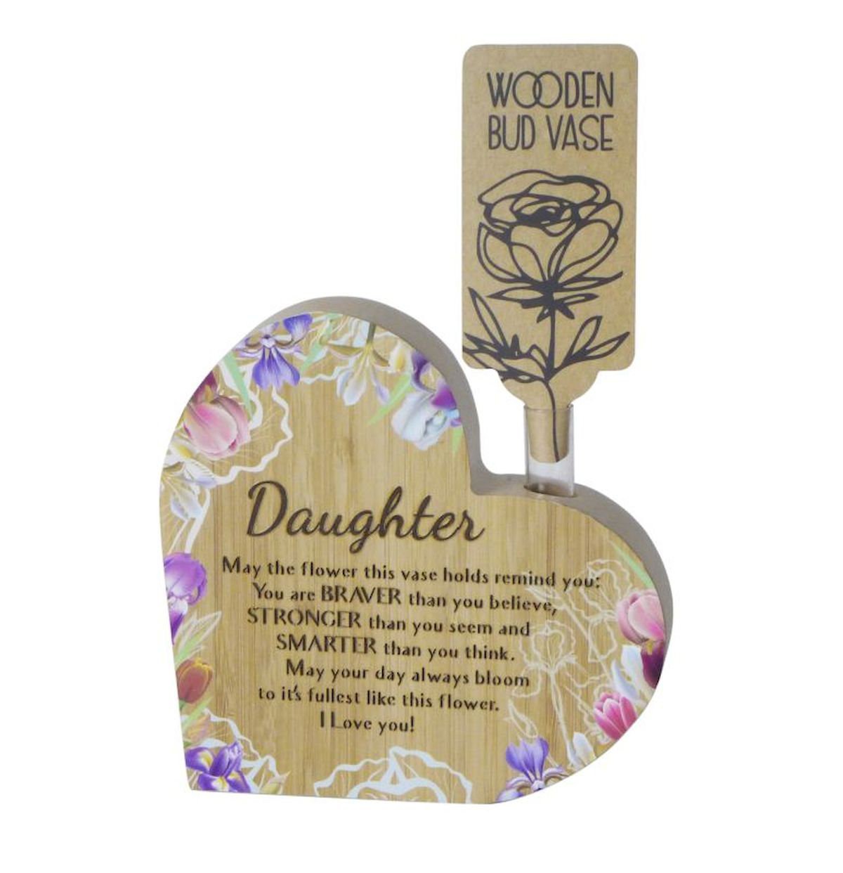 Trinx Coudrey Wooden Heart with Saying- Daughter Sculpture | Wayfair