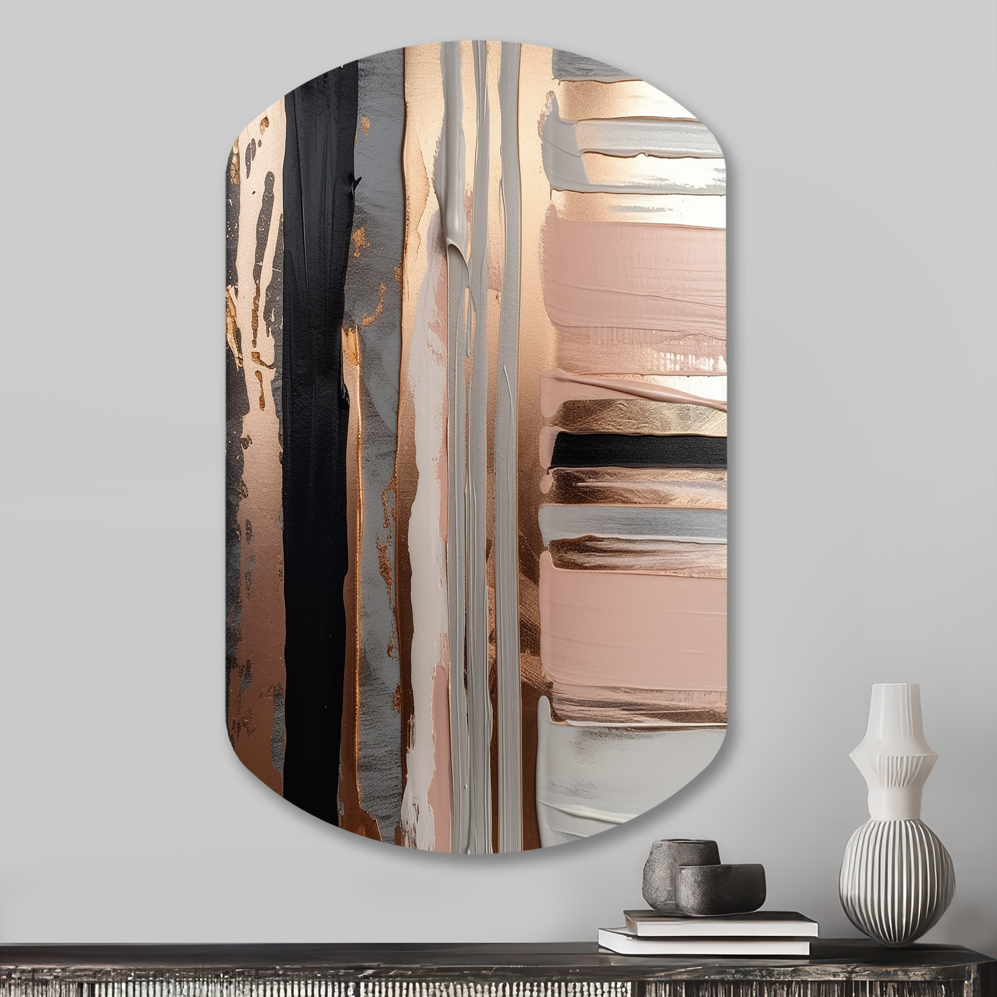Design Art Rose gold And Pink Forms In Contemporary I - Abstract ...