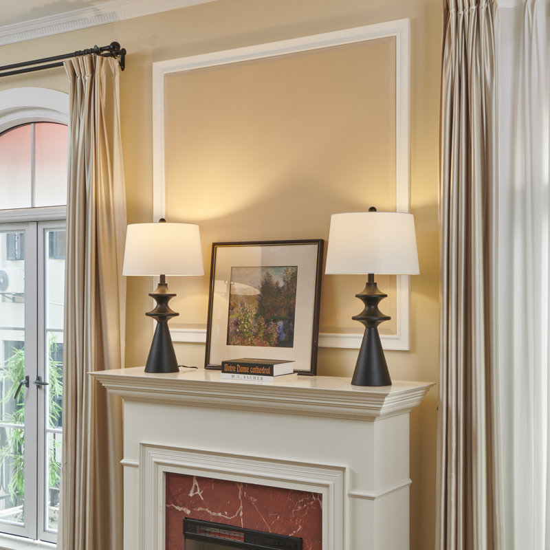 Alcott Hill® 28” Dashon Black Metal Table Lamp Set & Reviews | Wayfair