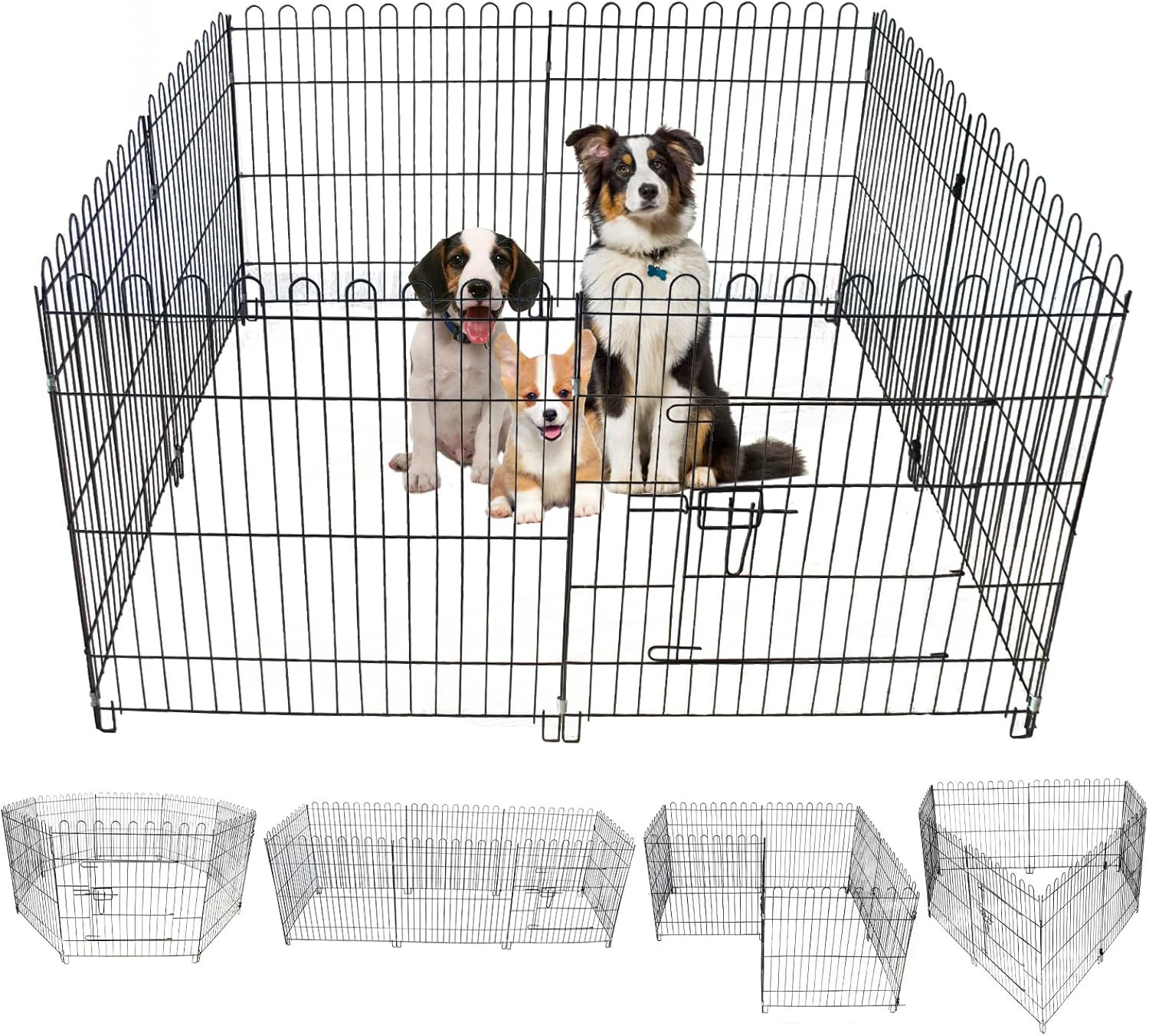 Belleze Dog Playpen, Portable Pet Pen Puppy Exercise Pens 8 Panels ...