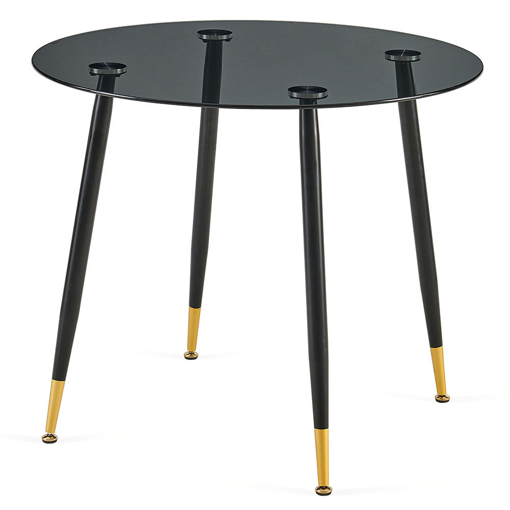 Mercer41 Glass Round Tables Glass Table Top and Metal Legs for Small ...