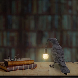 Loon Peak® LED Raven Table Lamp Christmas Decorations Resin Novelty ...