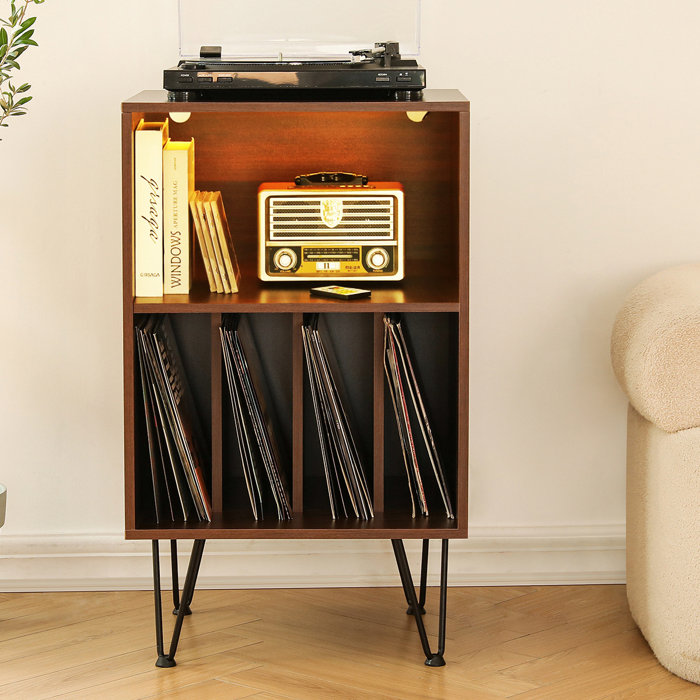 George Oliver Audio Rack with LED Lights & Reviews | Wayfair