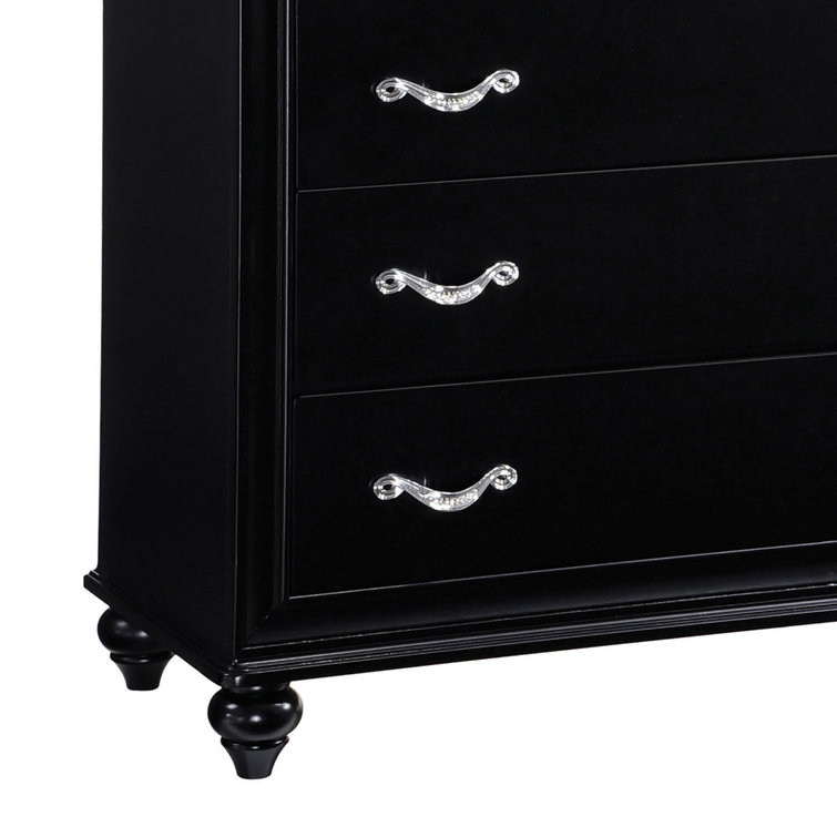 House of Hampton® Commode à 5 tiroirs noire l 35,1 po Jaihao - Wayfair ...