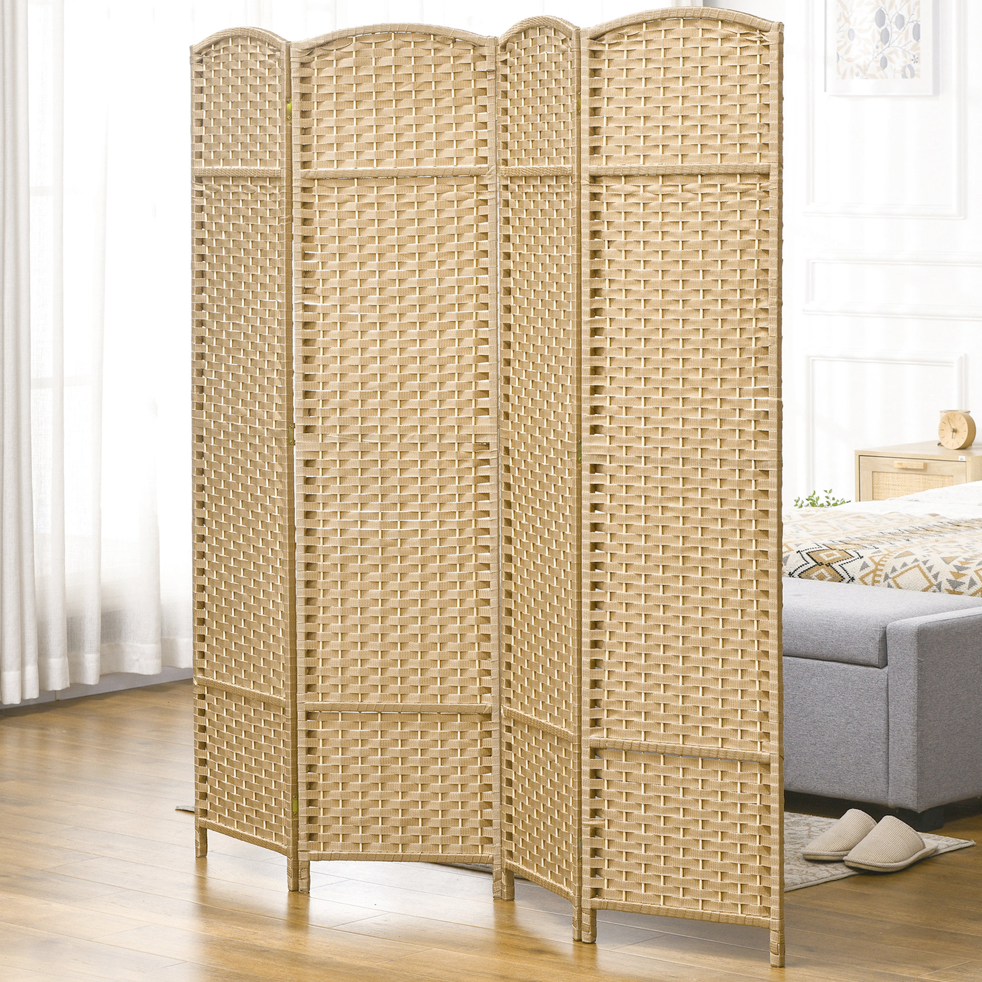 xingguangya 5.6' Tall 4 Panel Folding Room Divider , Privacy Screen For ...