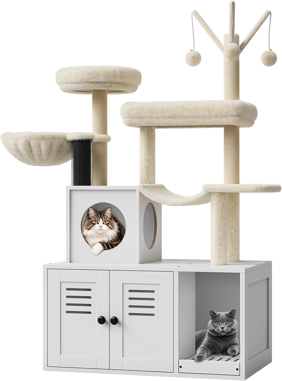 Archie & Oscar™ Cat Tree With Litter Box Enclosure, 2-In-1 Modern Cat ...