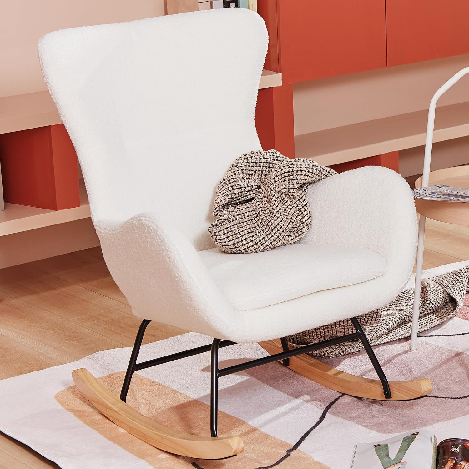 George Oliver Comfy Rocking Chair For Nursery Glider Chair With High ...