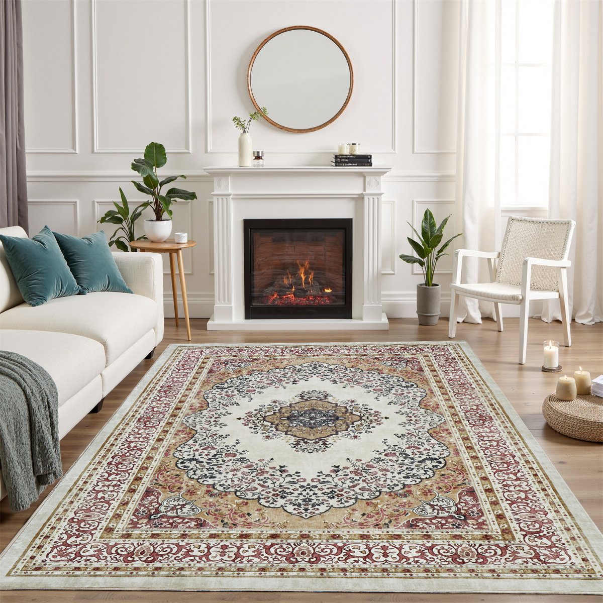 Charlton Home® Rectangle Polyester Machine Woven Area Rug | Wayfair