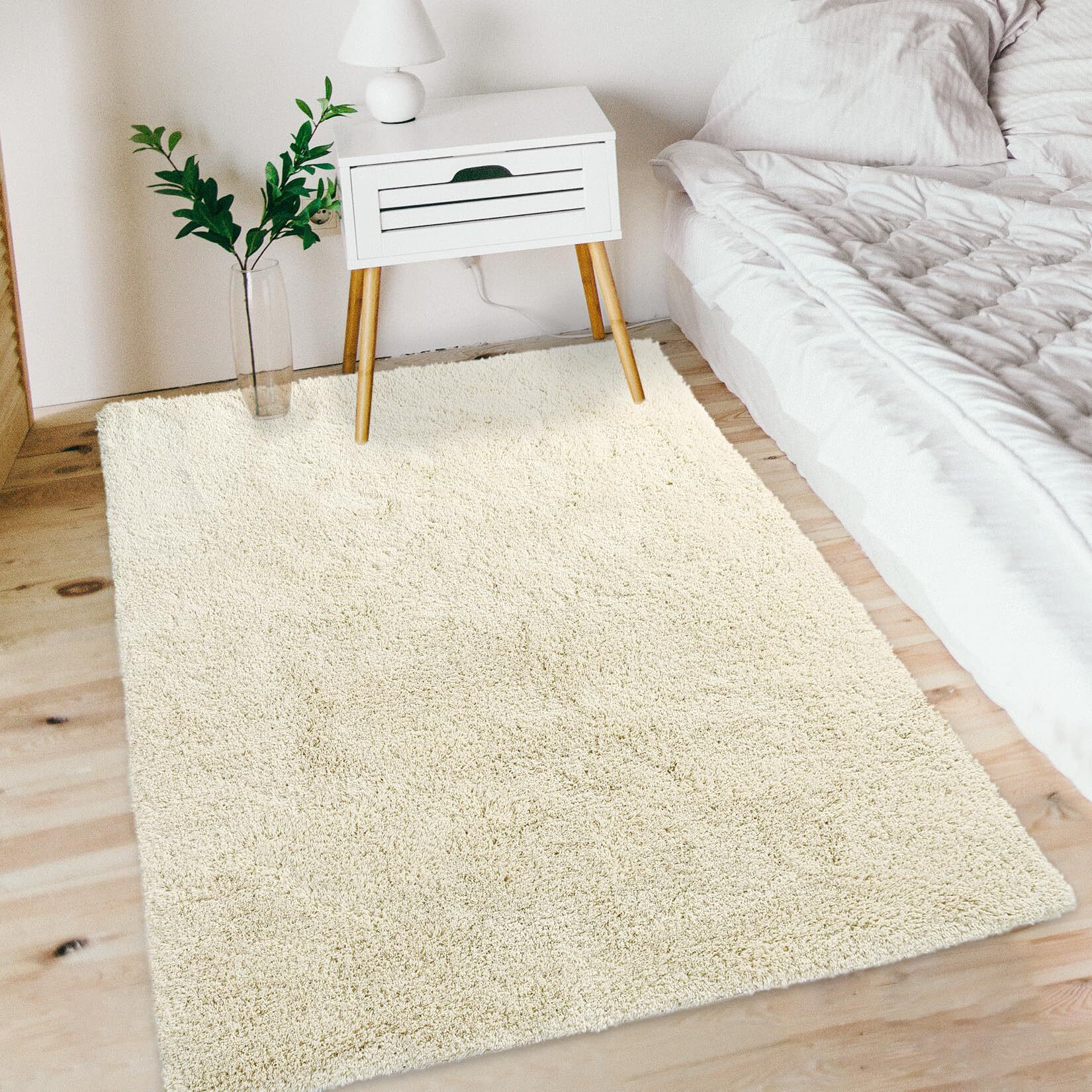 Ebern Designs Shag Rug Solid Color Living Room Rug Aesthetic Plush Area ...