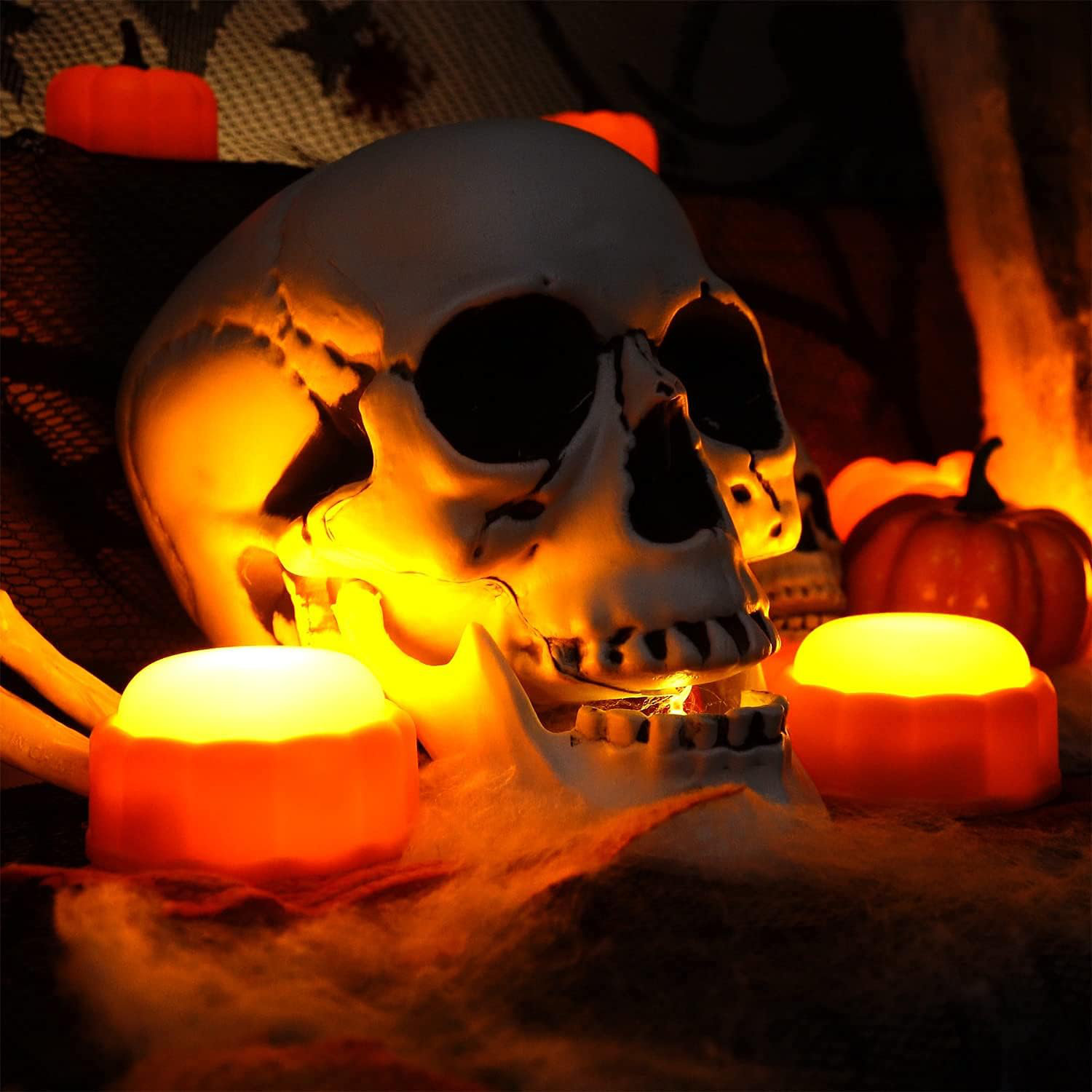 The Holiday Aisle® Halloween Bright Led Pumpkin Lights With Remote ...