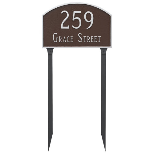 Montague Metal Products Prestige Arch Standard Two Line Address Sign ...