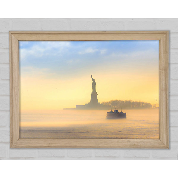 Highland Dunes Mist Over The Statue Of Liberty Framed Print | Wayfair.co.uk