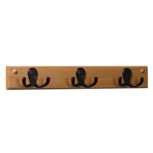Winston Porter Tilghman Solid Wood Wall 3 - Hook Wall Mounted Coat Rack ...